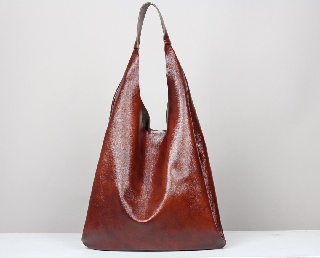 Limited Edition Leather Carryal Shopper, Extravagant Brown Leather Tote ...