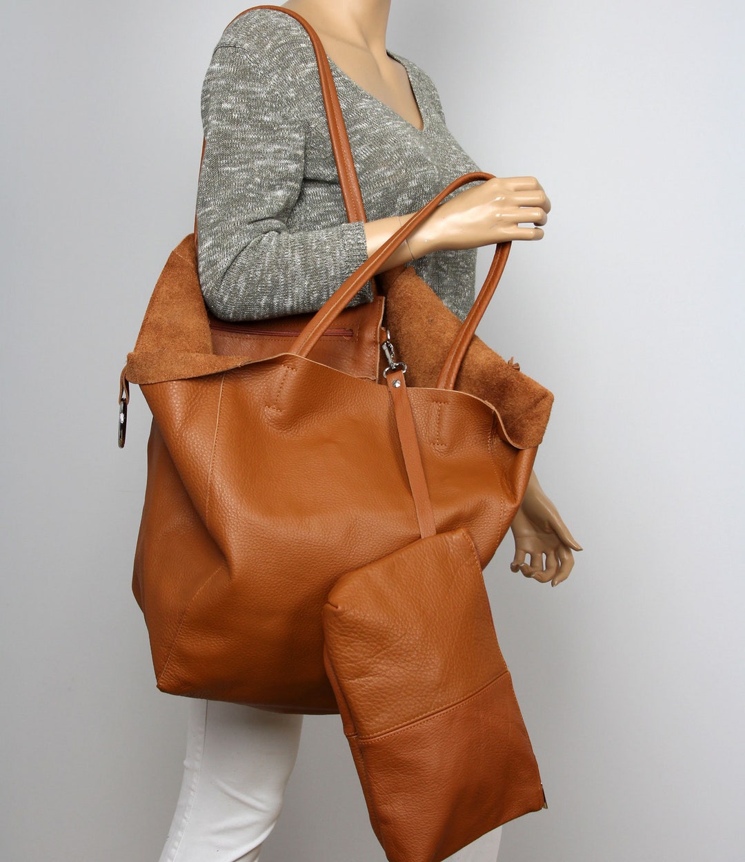 Camel Very Large Bag 24x 16 Camel Large Leather - Etsy