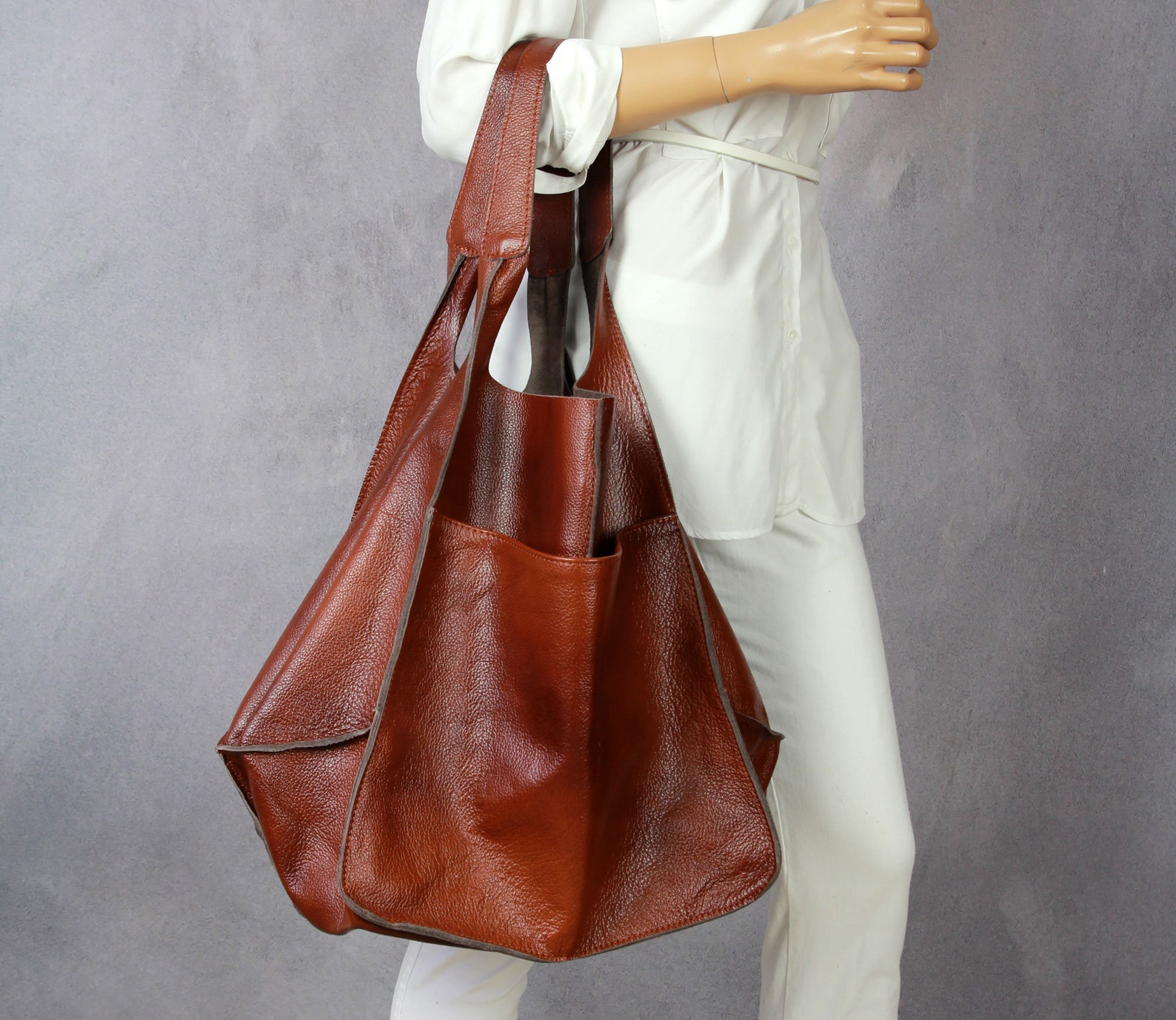 Oversized Shopper Bag Soft Leather Very Large Leather Bag - Etsy