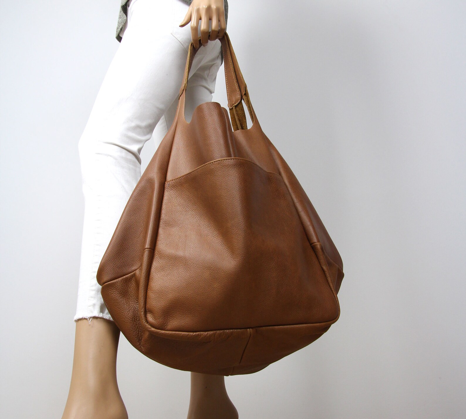 Oversized Tote Bag Oversized Tan Leather Weekender Bag Large - Etsy