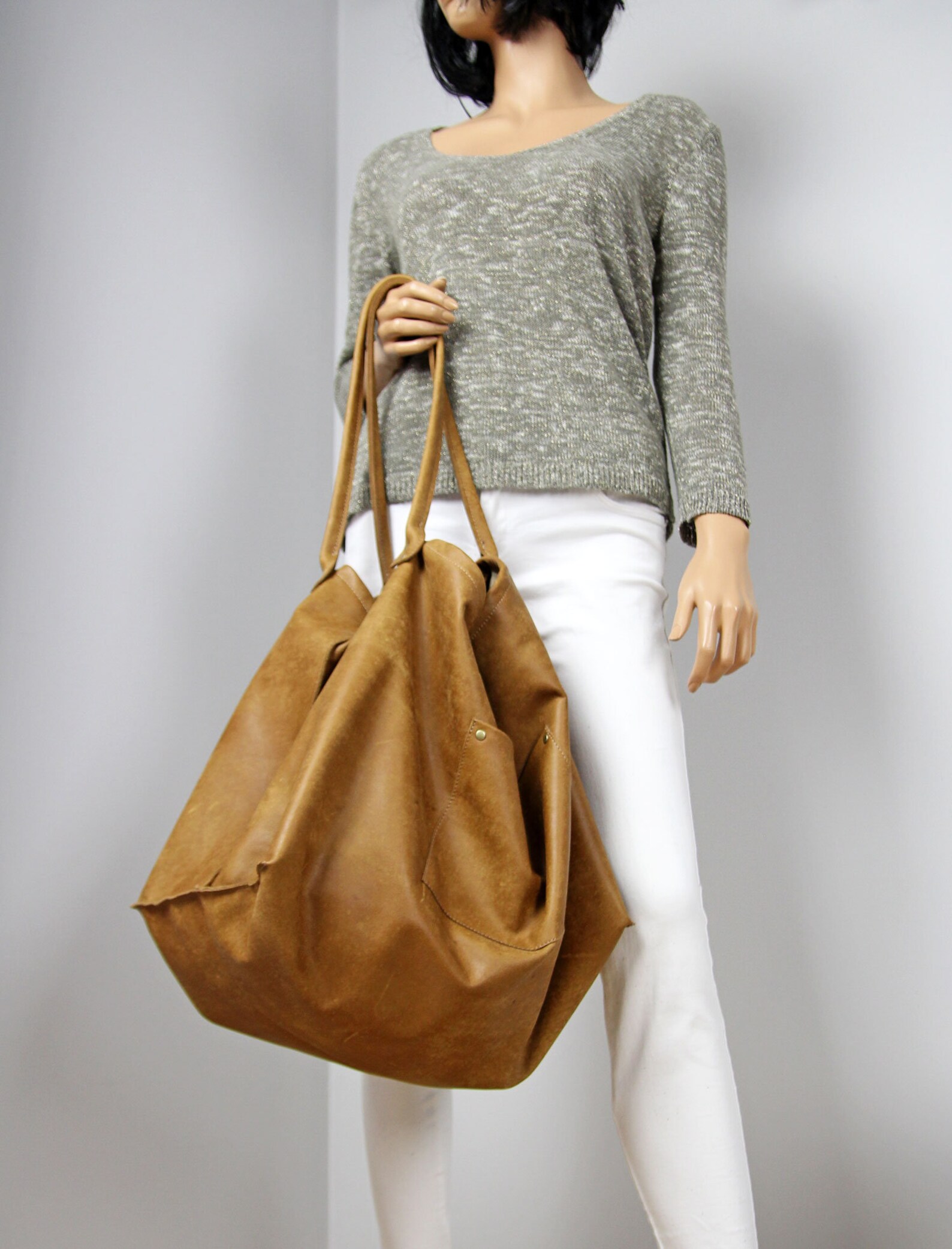 Camel Brown Soft Lightweight Leather Bag Limited Edition New | Etsy