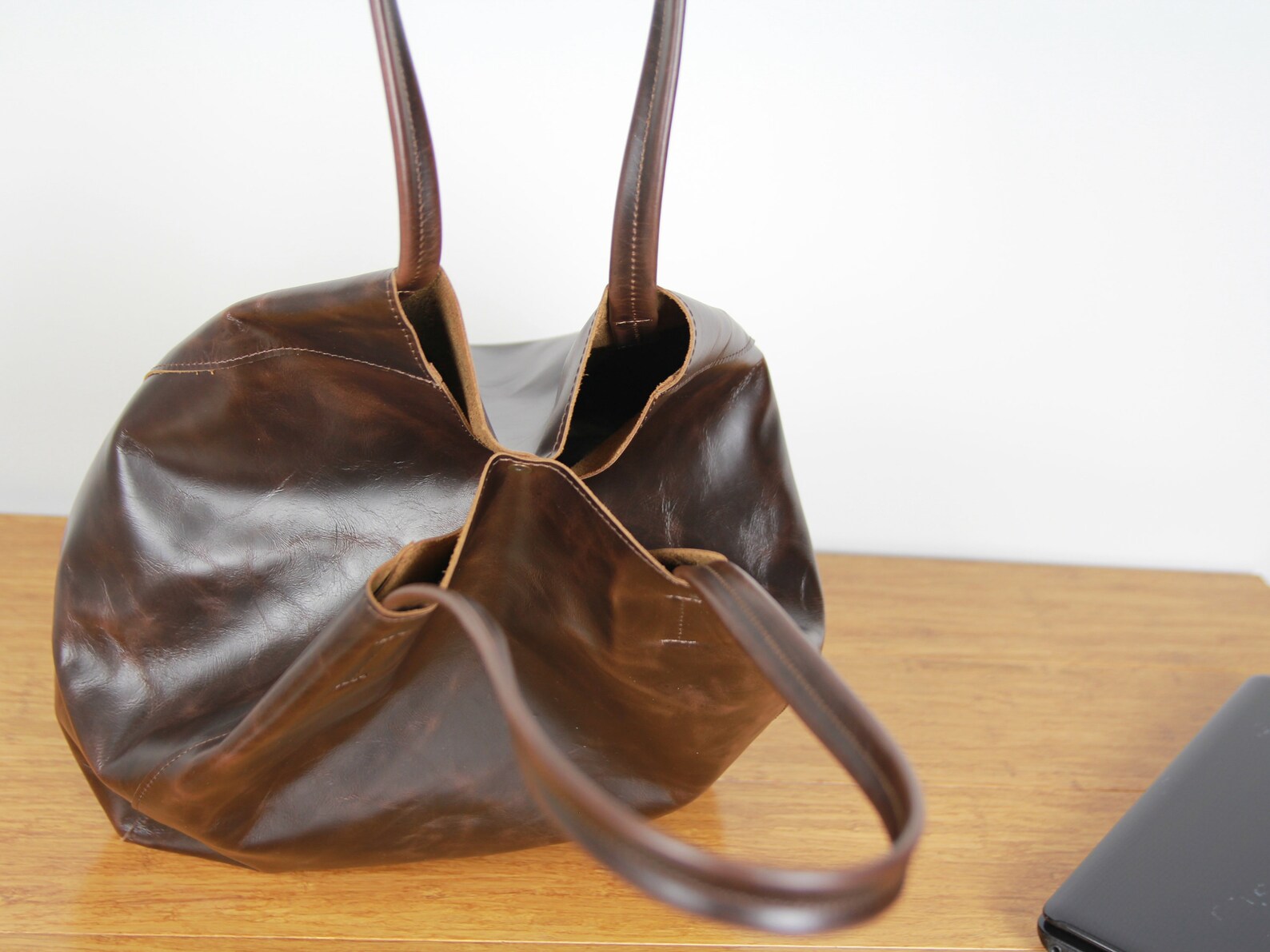 Large Size Bag / Light Everyday and Work Handbag Made of Brown - Etsy