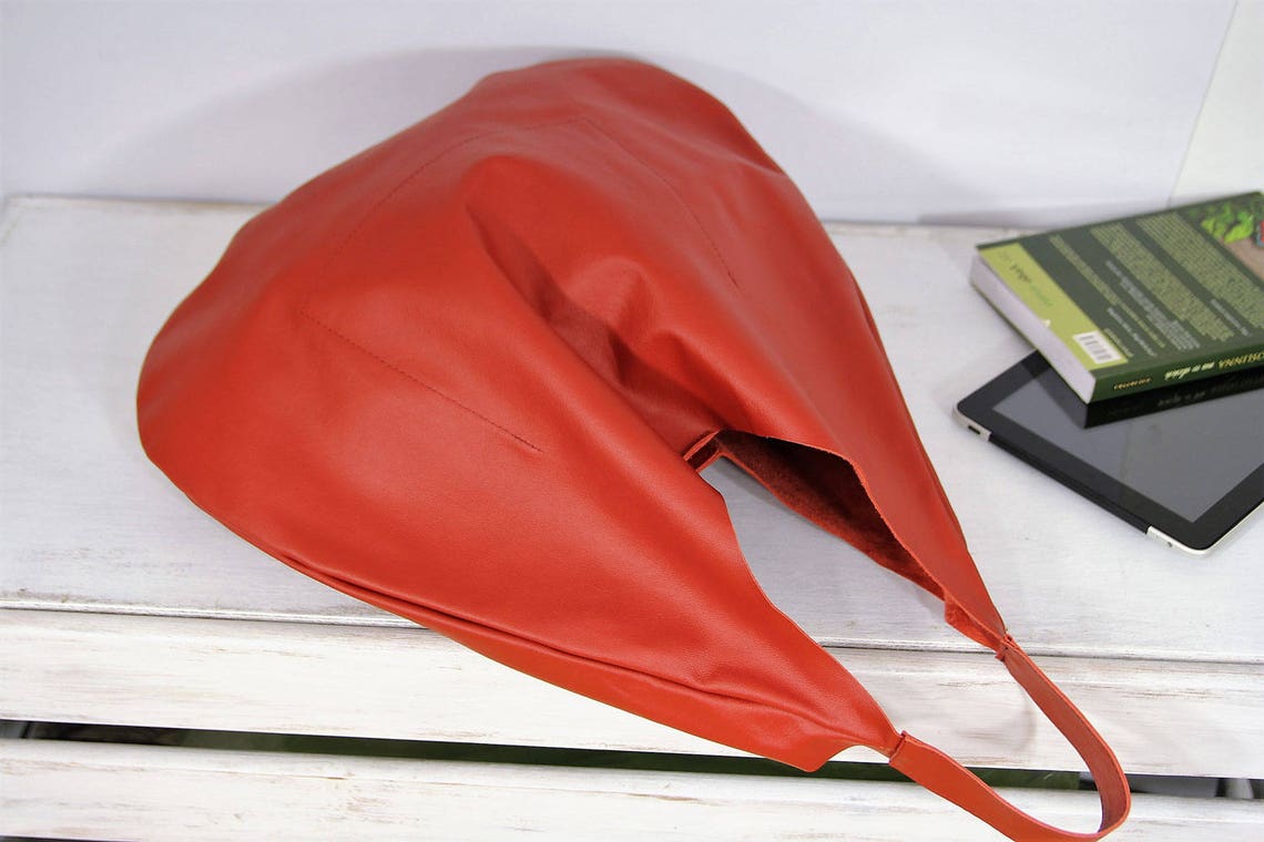 Red LEATHER HOBO Bag Big Hobo Bag Large Hobo Bag Boho Bags - Etsy