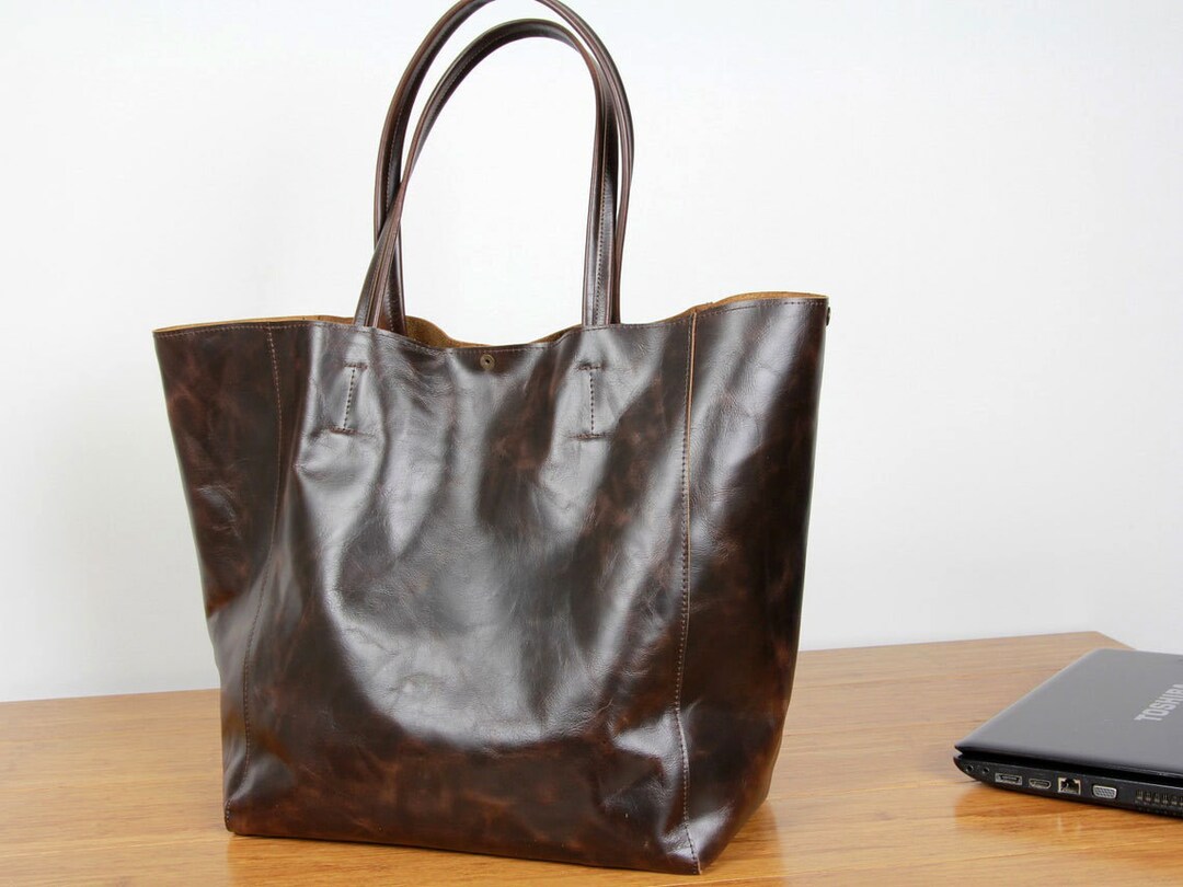 Large Size Bag / Light Everyday and Work Handbag Made of Brown - Etsy