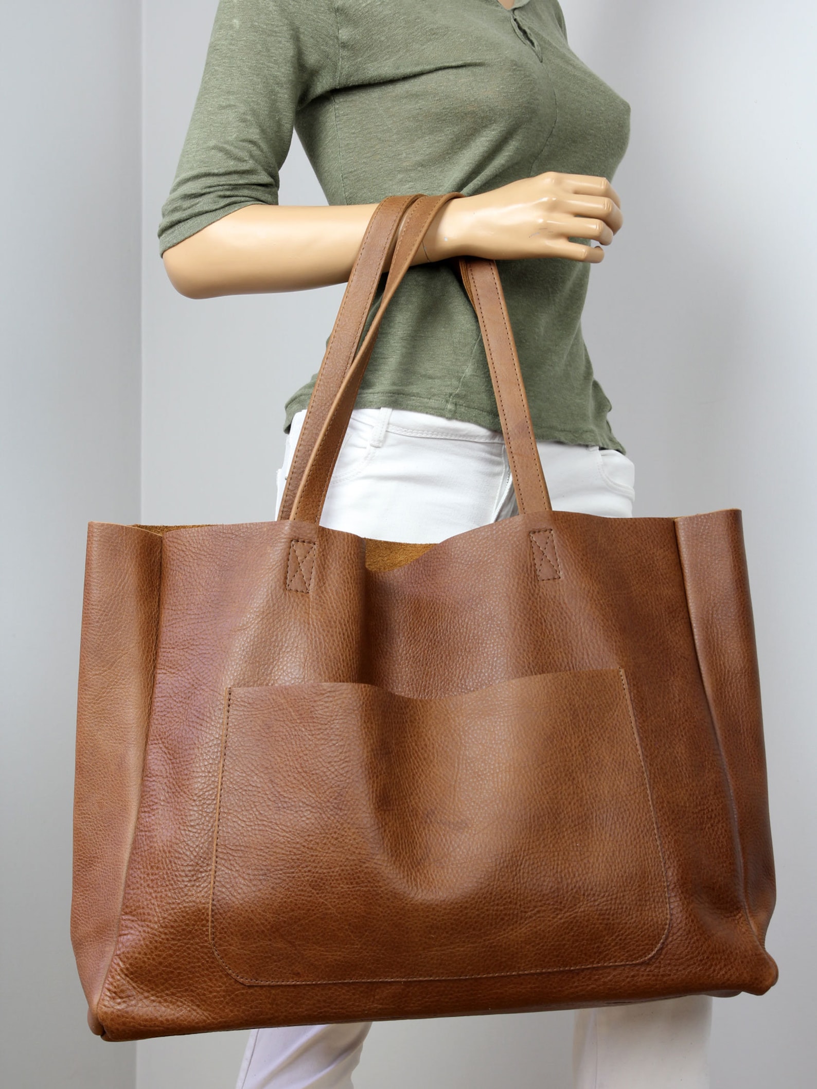 Very Large and Soft Tote Style Purse Leather Tote Summer Bag Oversized ...