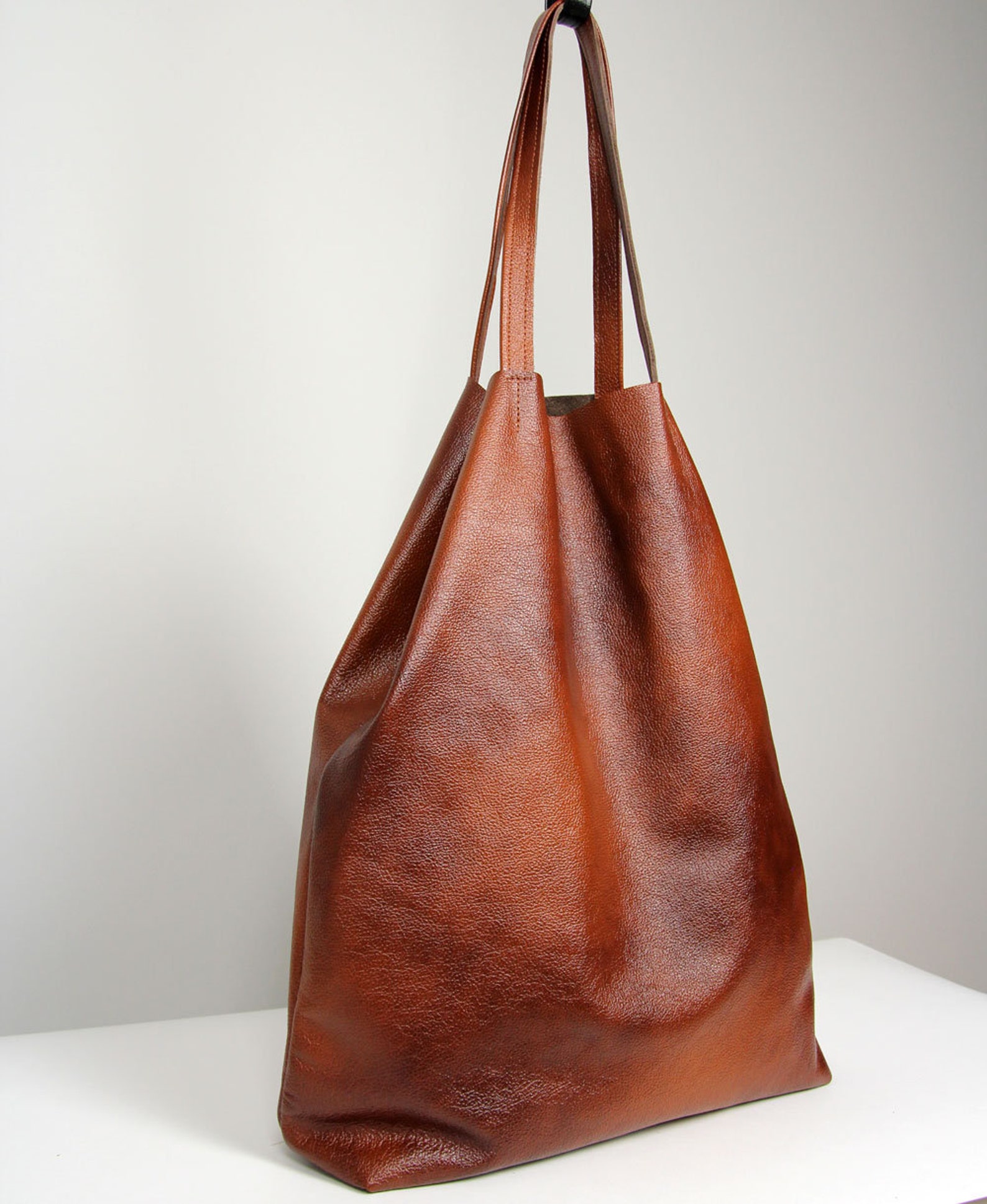 Leather tote large leather tote shoulder leather bag | Etsy