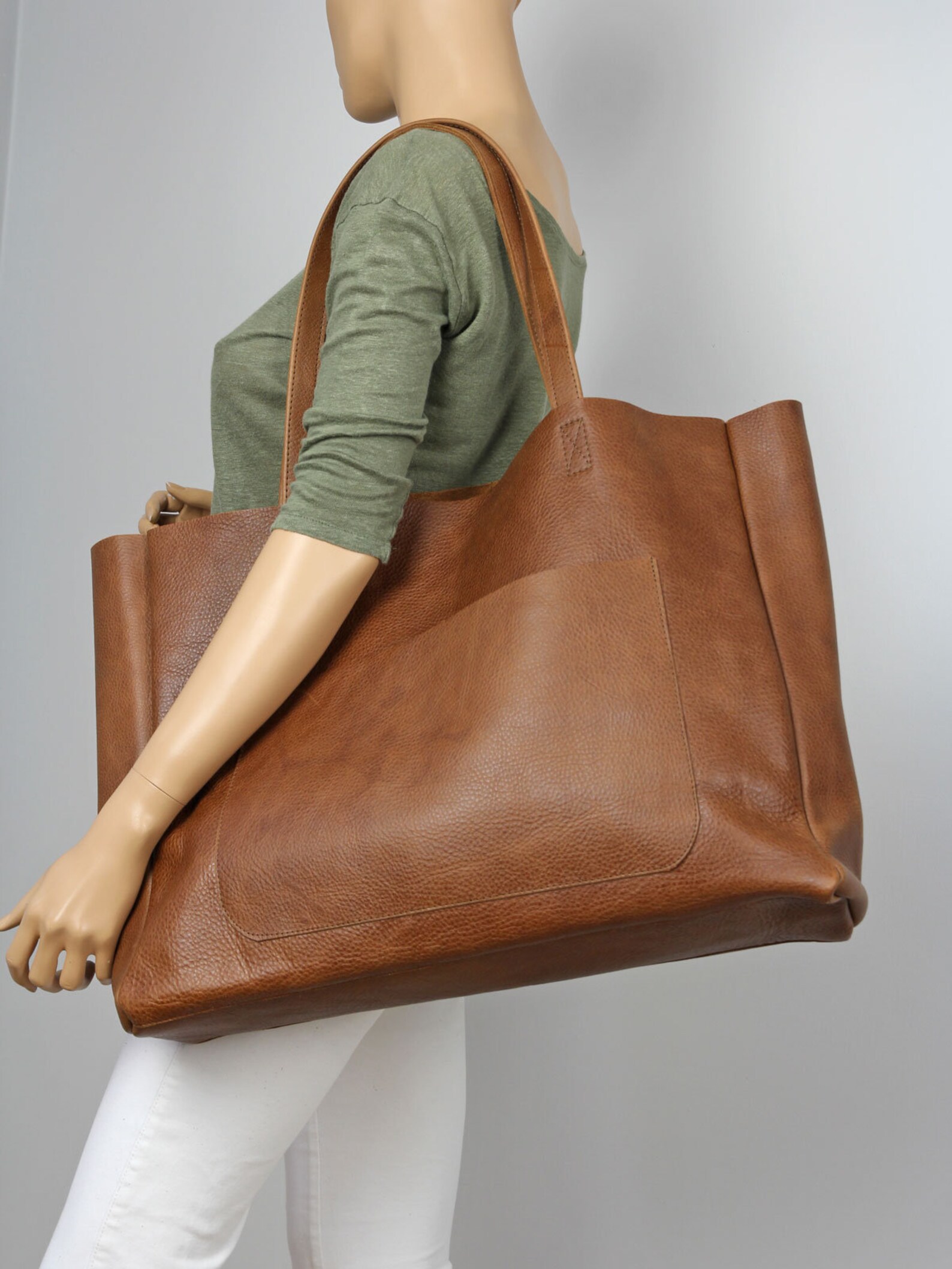Very Large and Soft Tote Style Purse Leather Tote Summer Bag - Etsy