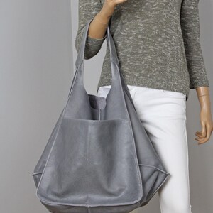 Extra Large Leather Tote Bag, Oversized Distressed Green Carryall Purse ...