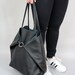 New Extra Large Work Tote Bag, Leather Black Shopper Bag, Everyday ...