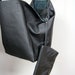 New Extra Large Work Tote Bag, Leather Black Shopper Bag, Everyday ...