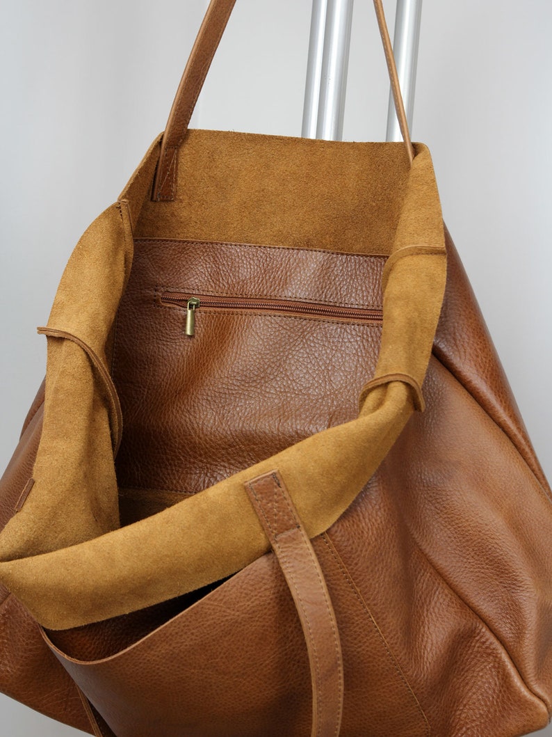 Very Large and Soft Tote Style Purse Leather Tote Summer Bag - Etsy