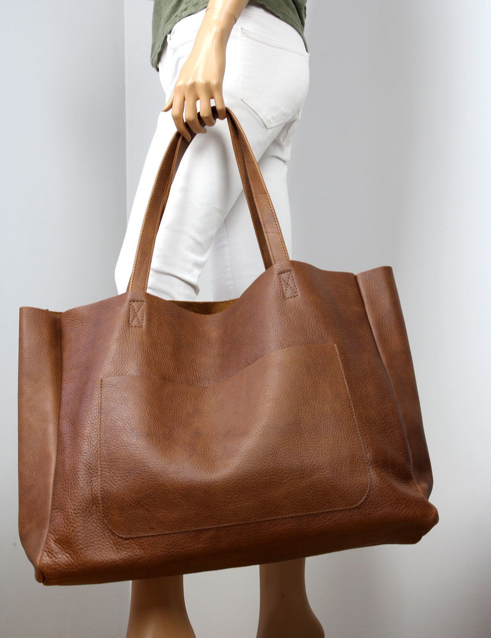 Very Large and Soft Tote Style Purse Leather Tote Summer Bag - Etsy
