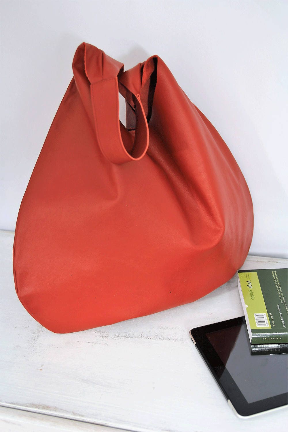 Red LEATHER HOBO Bag Big Hobo Bag Large Hobo Bag Boho Bags - Etsy