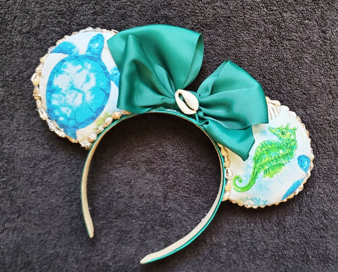 Ocean or Beach Themed Mouse Ears Sea Turtle Sea Horse Seashell Mouse ...