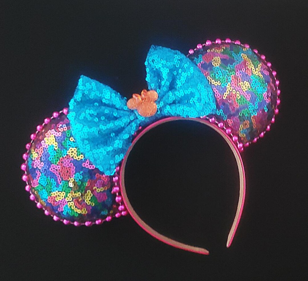 World of Color Inspired Mouse Ears Disney Gift for Her Rainbow Sequins ...