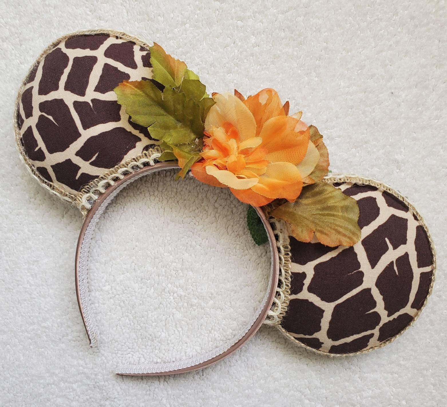 Orejas con estampado de jirafa Orejas de ratón Animal Kingdom Safari ...