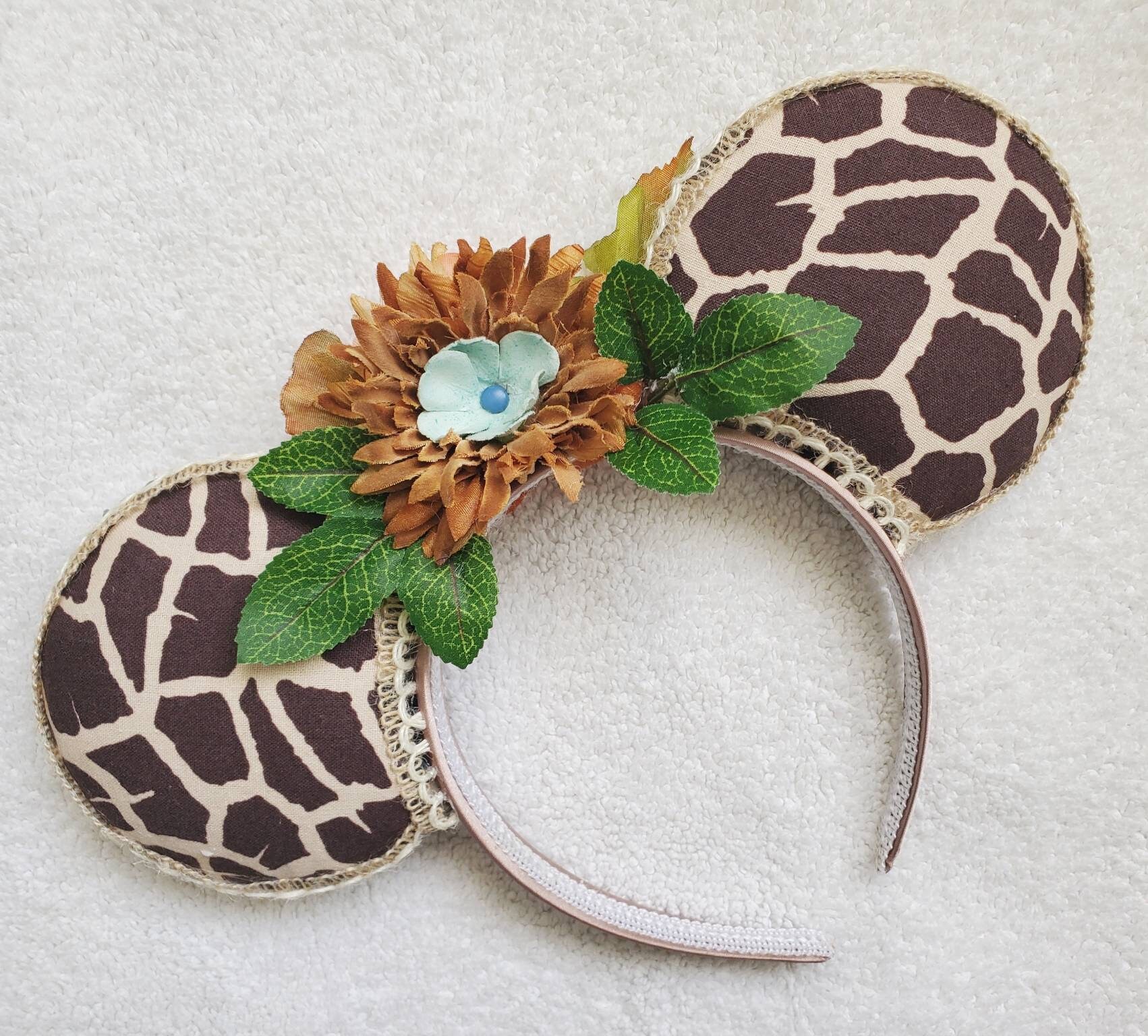 Orejas con estampado de jirafa Orejas de ratón Animal Kingdom Safari ...