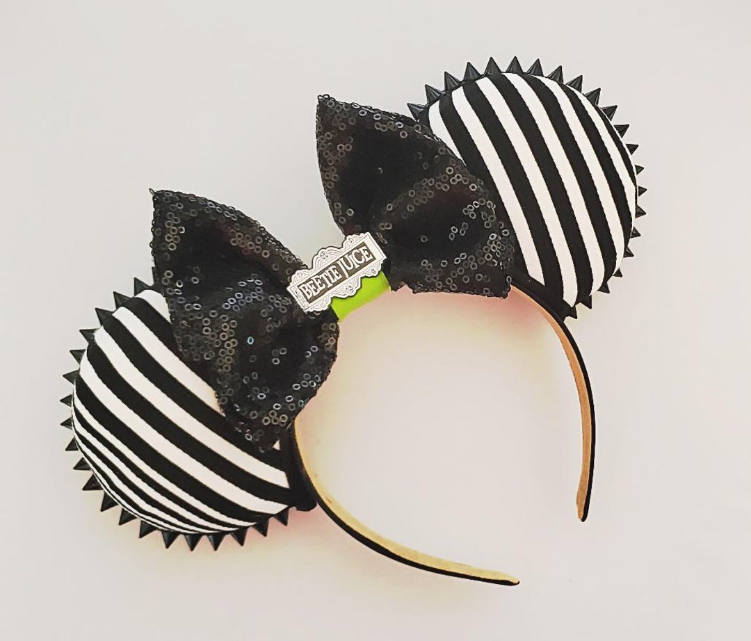 Beetlejiuce Mickey Ears Disney Ears Loungefly Accessory - Etsy