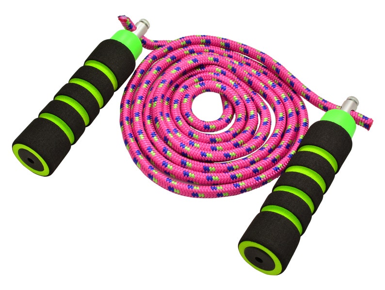 Pink Anna's Rainbow Jump Rope / Kids Playground Rope With Foam Grip and ...