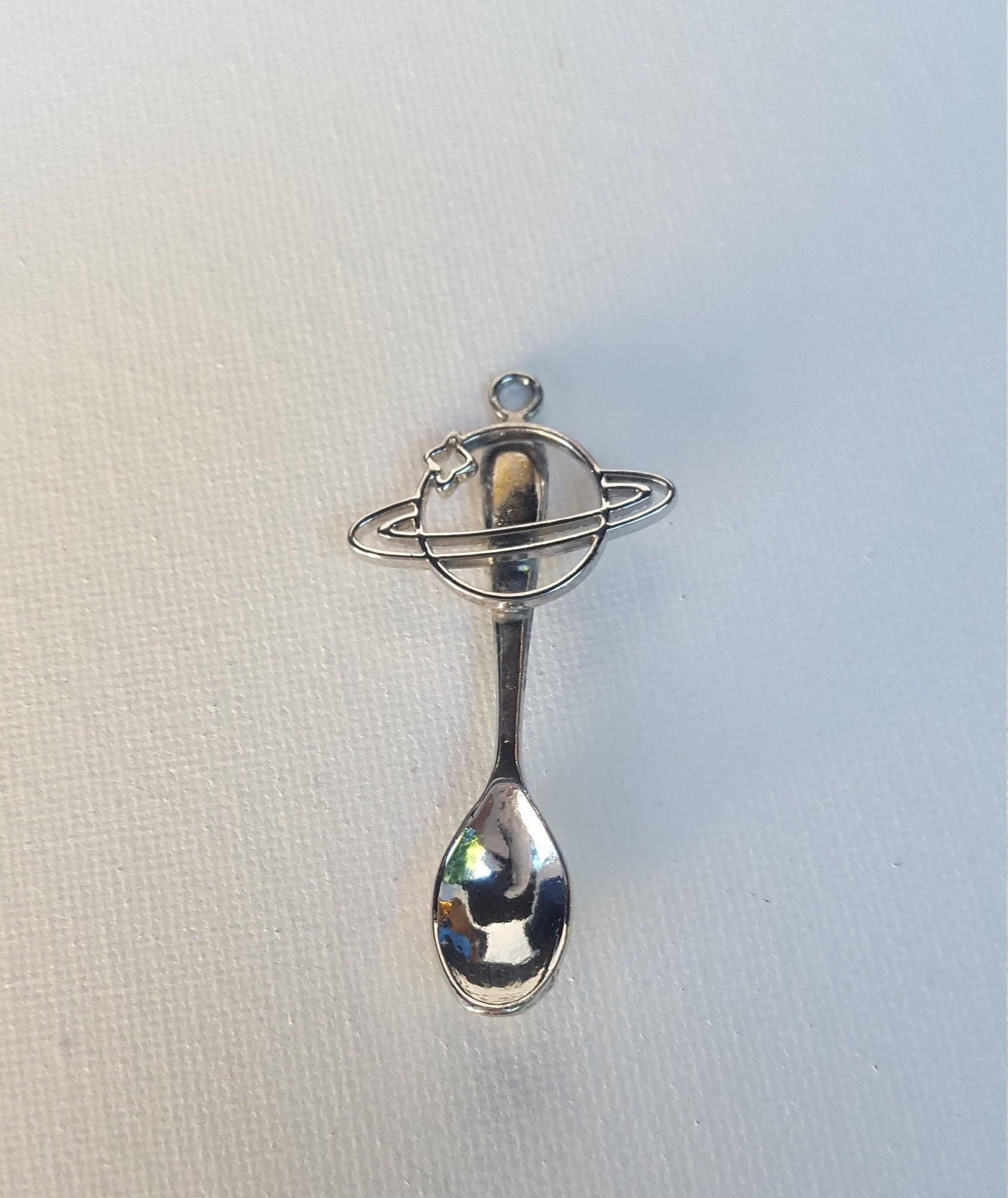 Saturn Spoon Mini Spoon Planet Pendant Small Silver Spoon - Etsy