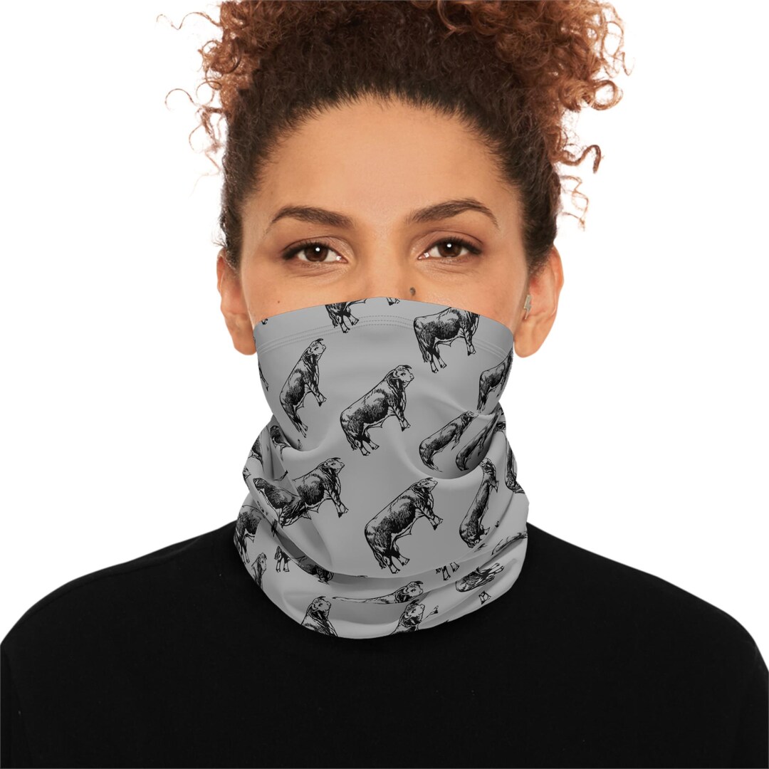 Bull Neck Gaiter, Hereford Cow, Animal Lover Gift, Farm Animal Face ...
