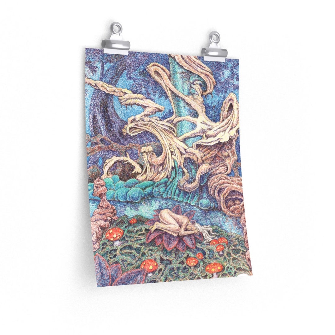 Posters Forest Nymph Fantasy Stream Trees Green Gold - Etsy