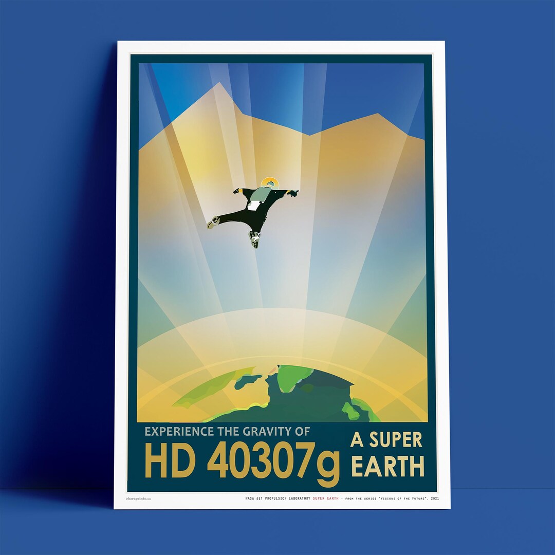 NASA JPL Super Earth Travel Poster: Retro Space Art Print - Etsy