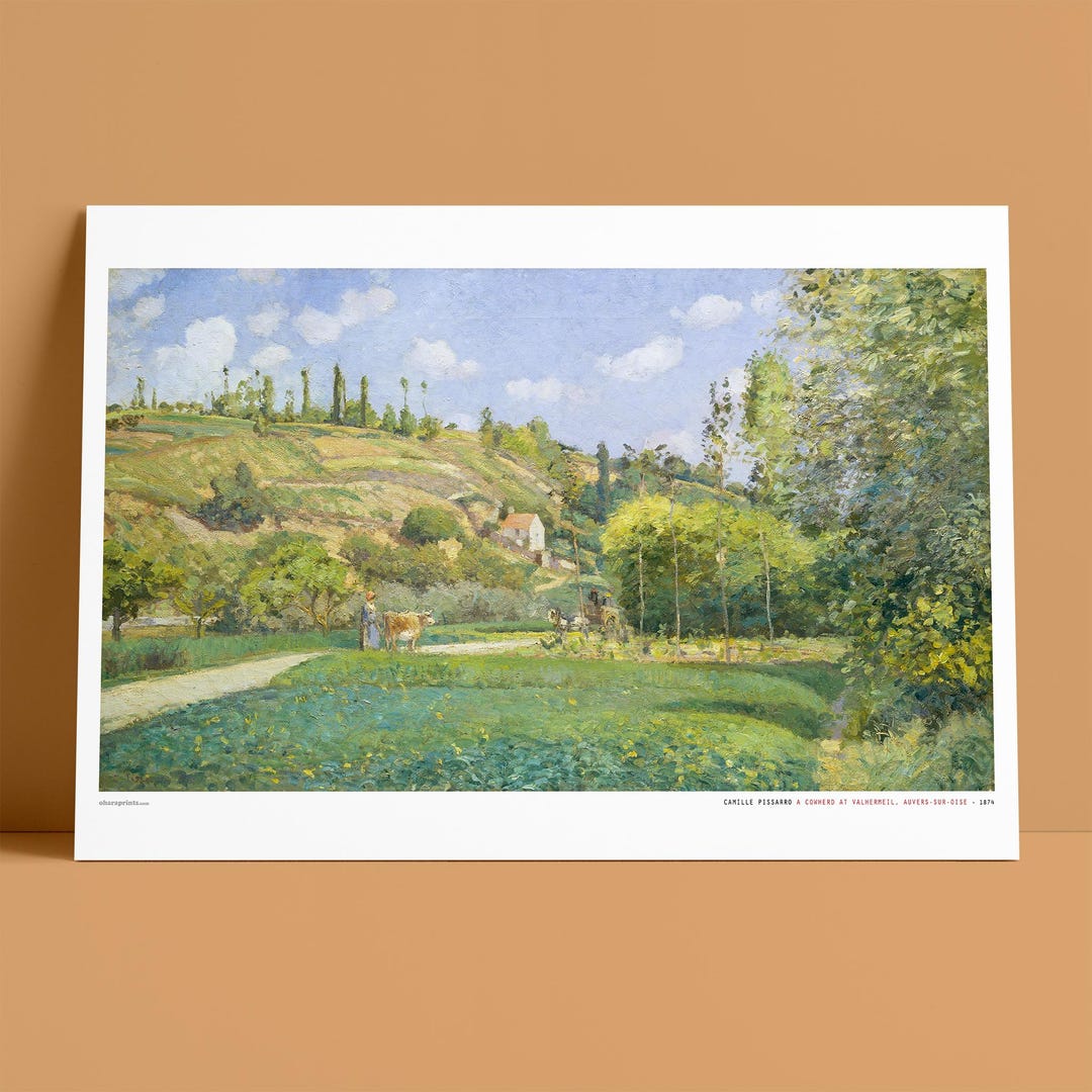 CAMILLE PISSARRO - A Cowherd at Valhermeil, Auvers-sur-oise ...