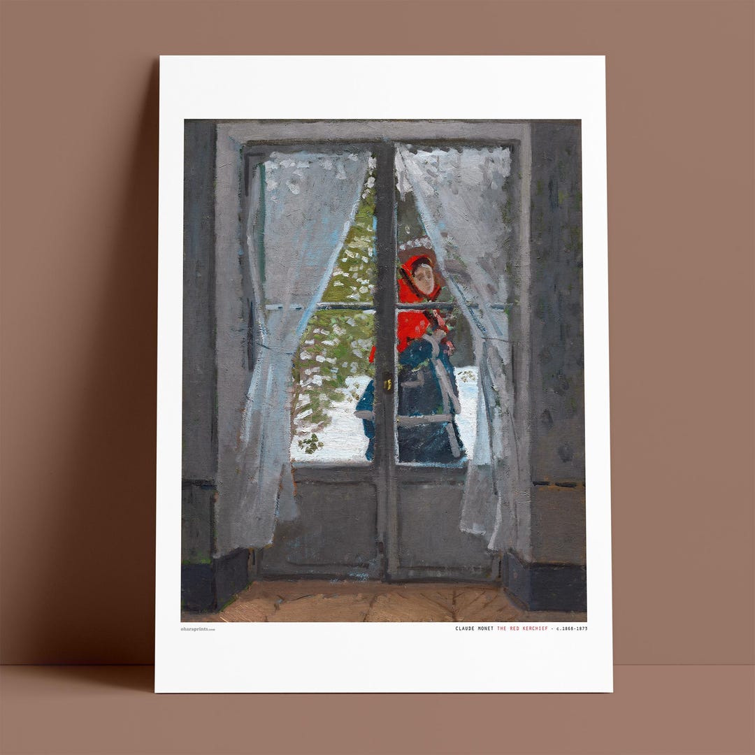 Claude Monet - the Red Kerchief - Impressionist Winter Scene (digital ...