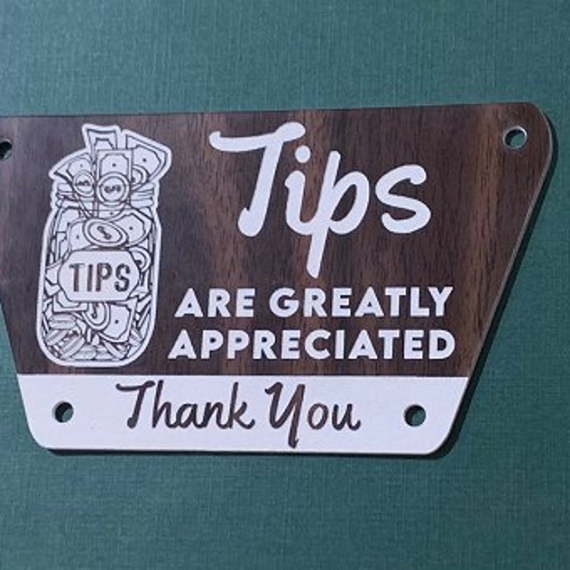 Tips Appreciated Sign - Etsy