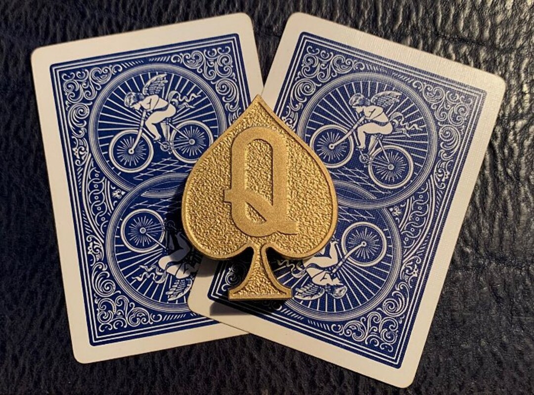 Custom Poker Card Guard Protector QUEEN of SPADES GOLD No Muck - Etsy