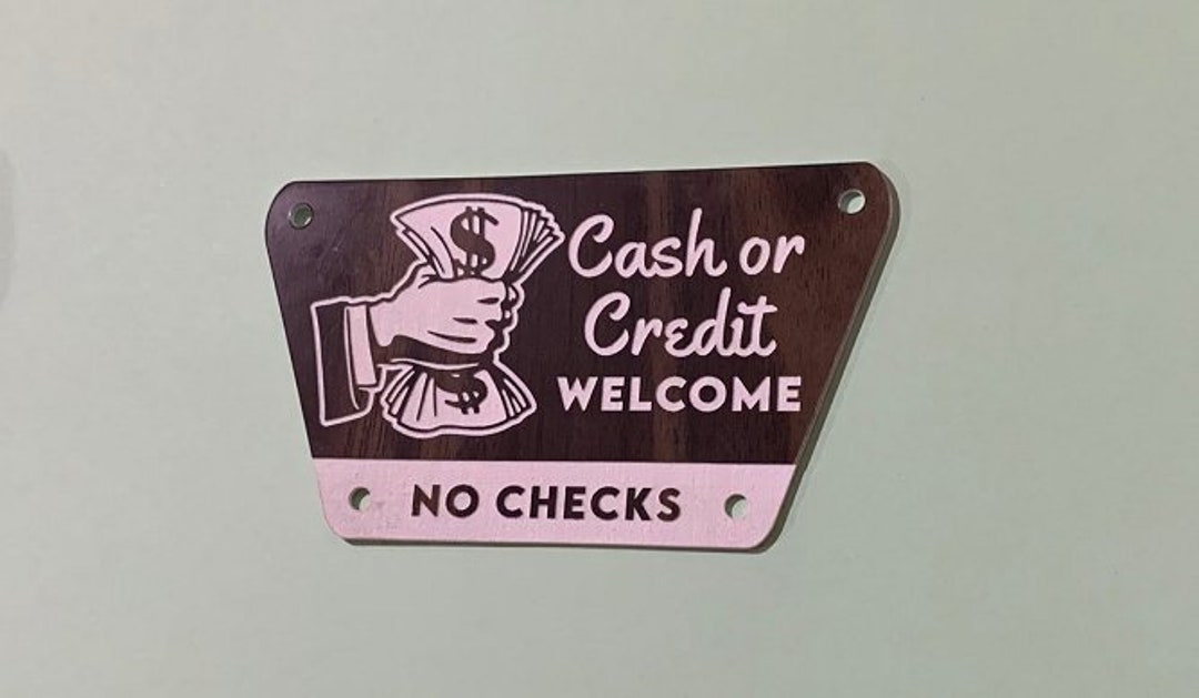 Retro Style CASH or CREDIT SIGN - Etsy