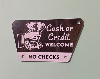 Cash Credit Sign - Etsy