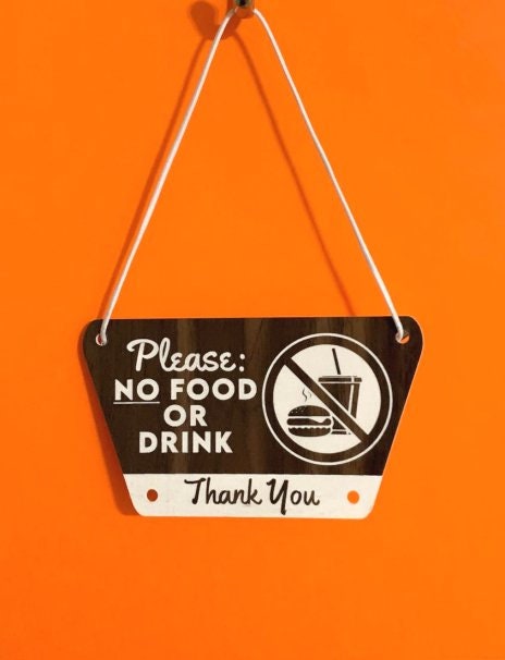 Retro Style NO FOOD or DRINK Sign - Etsy