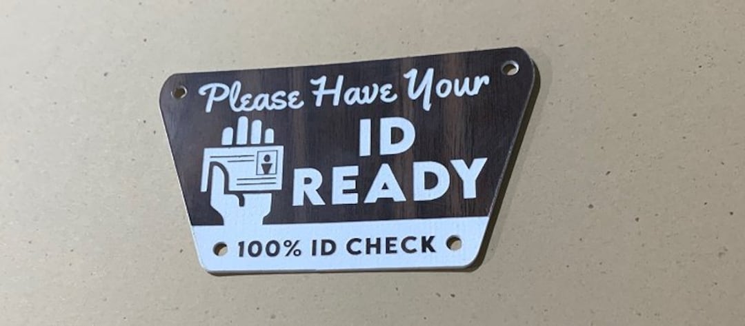 Retro Style ID CHECK SIGN - Etsy