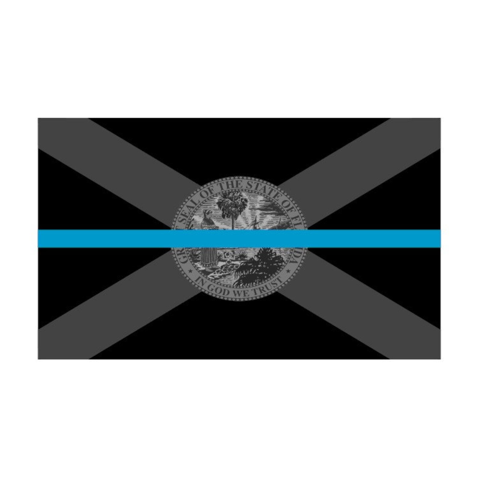 Florida FL State Flag Thin Blue Line Police Sticker / Decal | Etsy