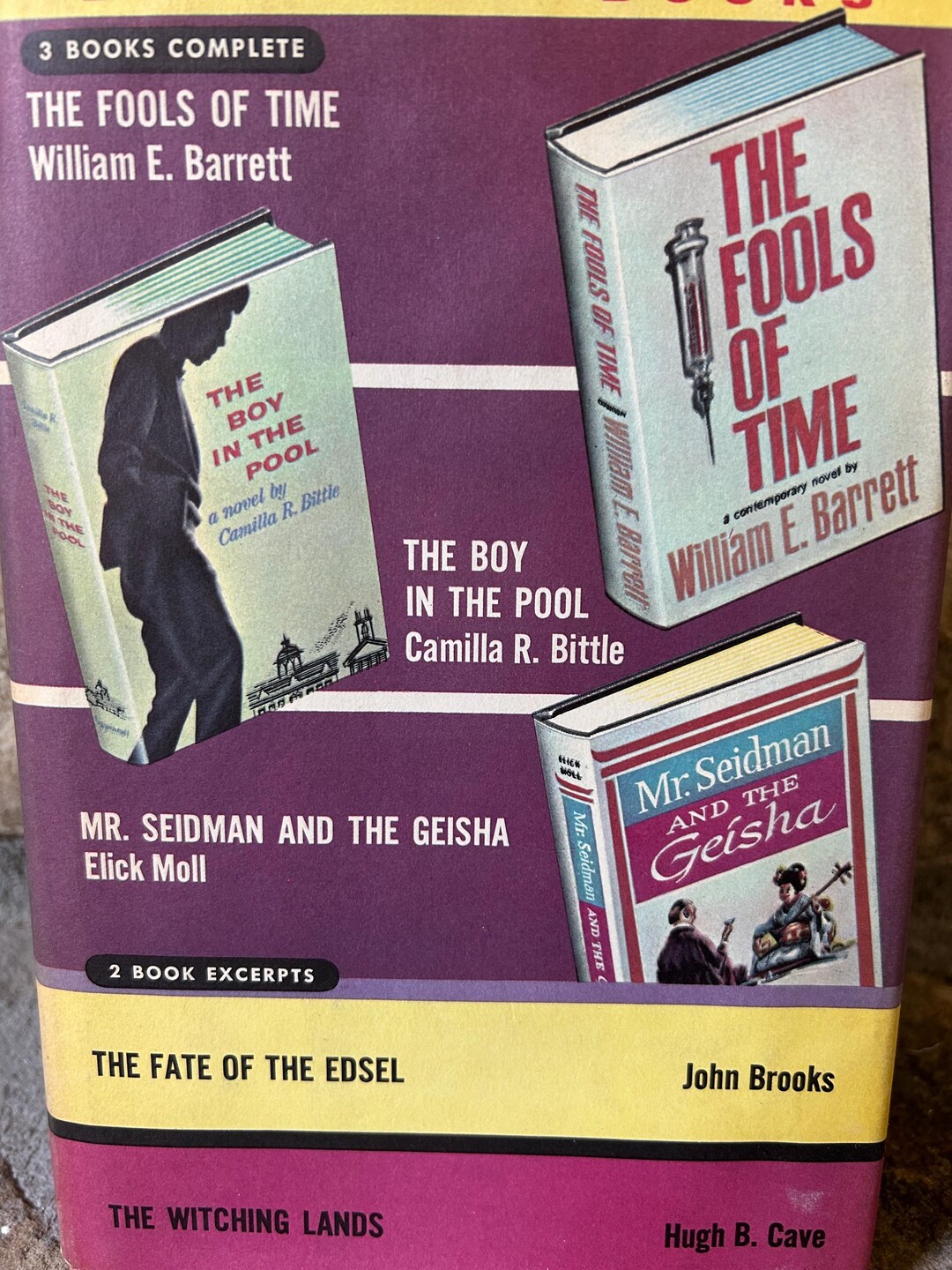 Vintage Pulp Fiction, 1963 HB, Best in Books, 3 Complete Books, Fools ...