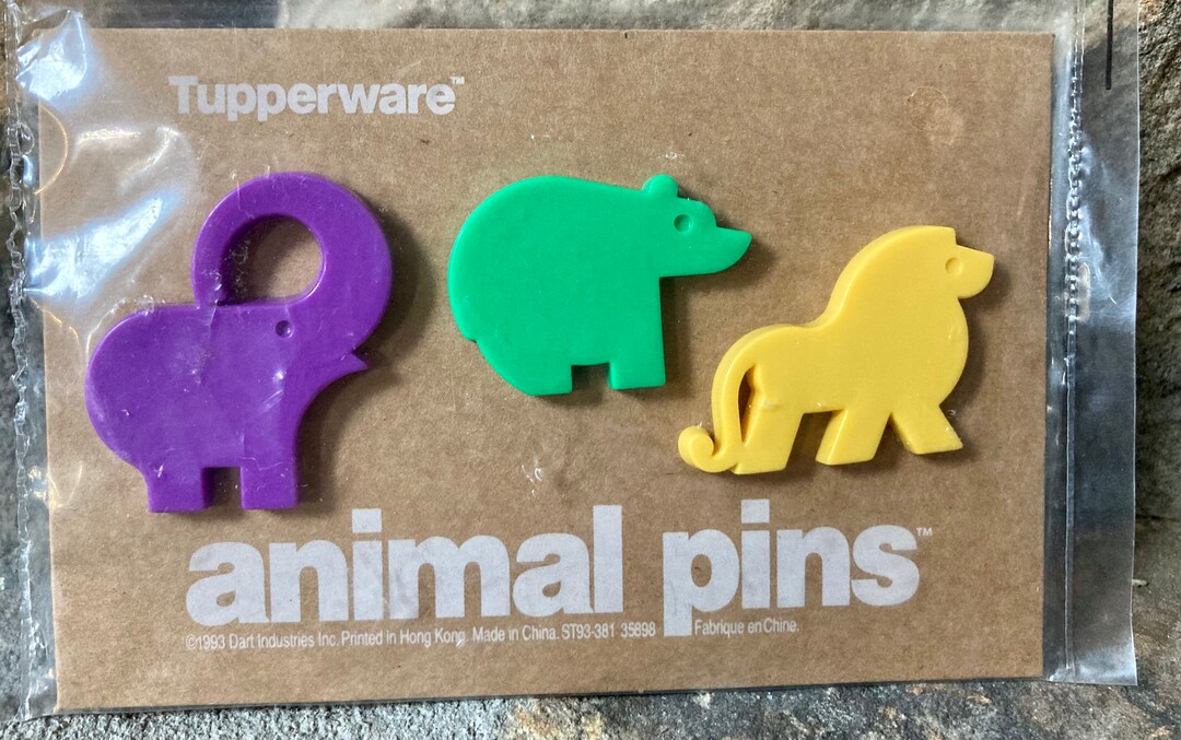 Vintage Tupperware Animal Pins, 1993 New Old Stock, New in Package ...