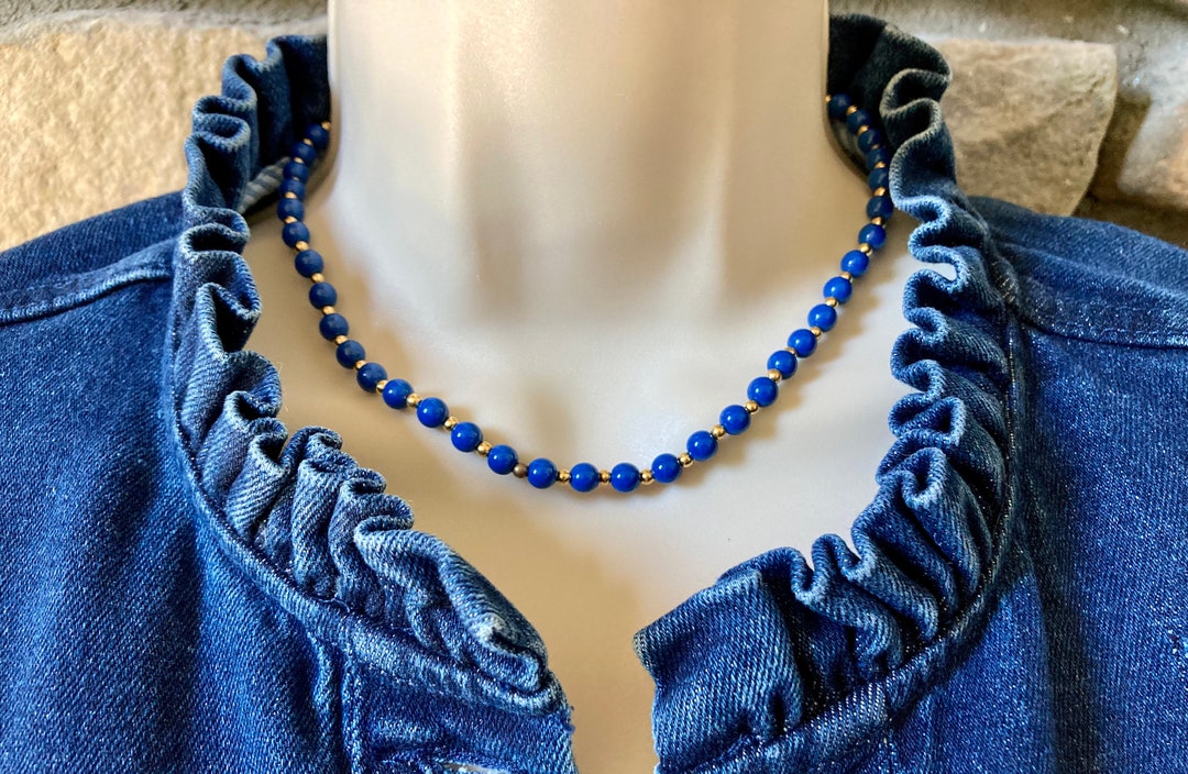 Blue 15 Bead Choker, Vintage Monet Choker, 1970s Era Jewelry, 2022 ...