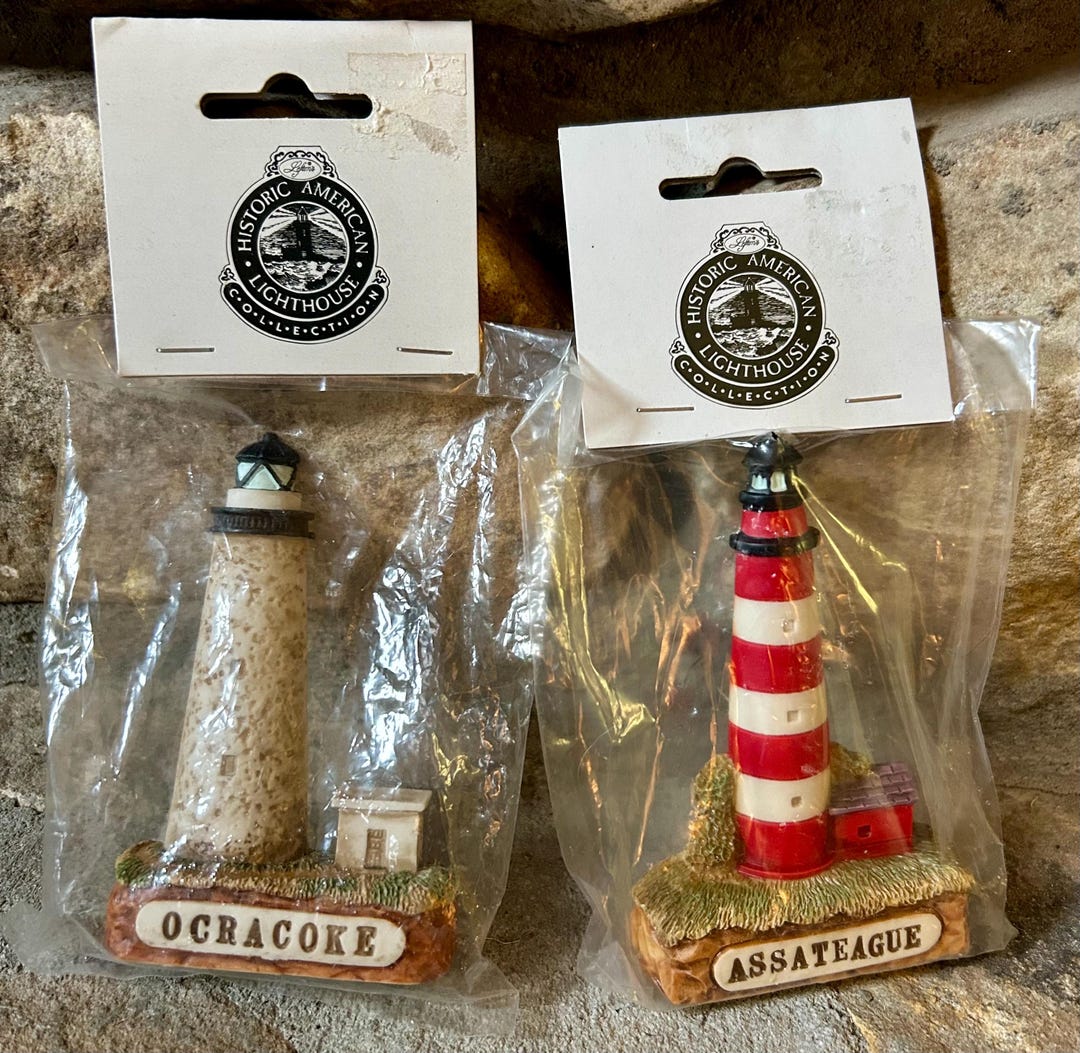 Set of Two Vintage Lefton Historical Lighthouse Magnets, New Old Stock ...