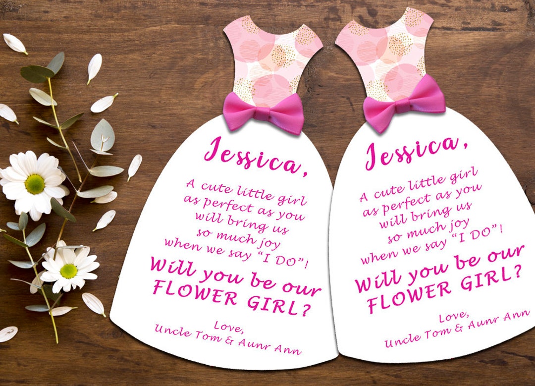 Flower Girl Dress Proposal Invitations, Will You Be Our Flower Girl ...