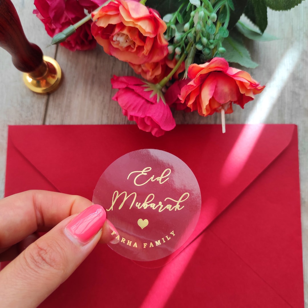 Personalised Eid Mubarak Stickers/ Eid Mubarak Stickers/ Custom Eid ...