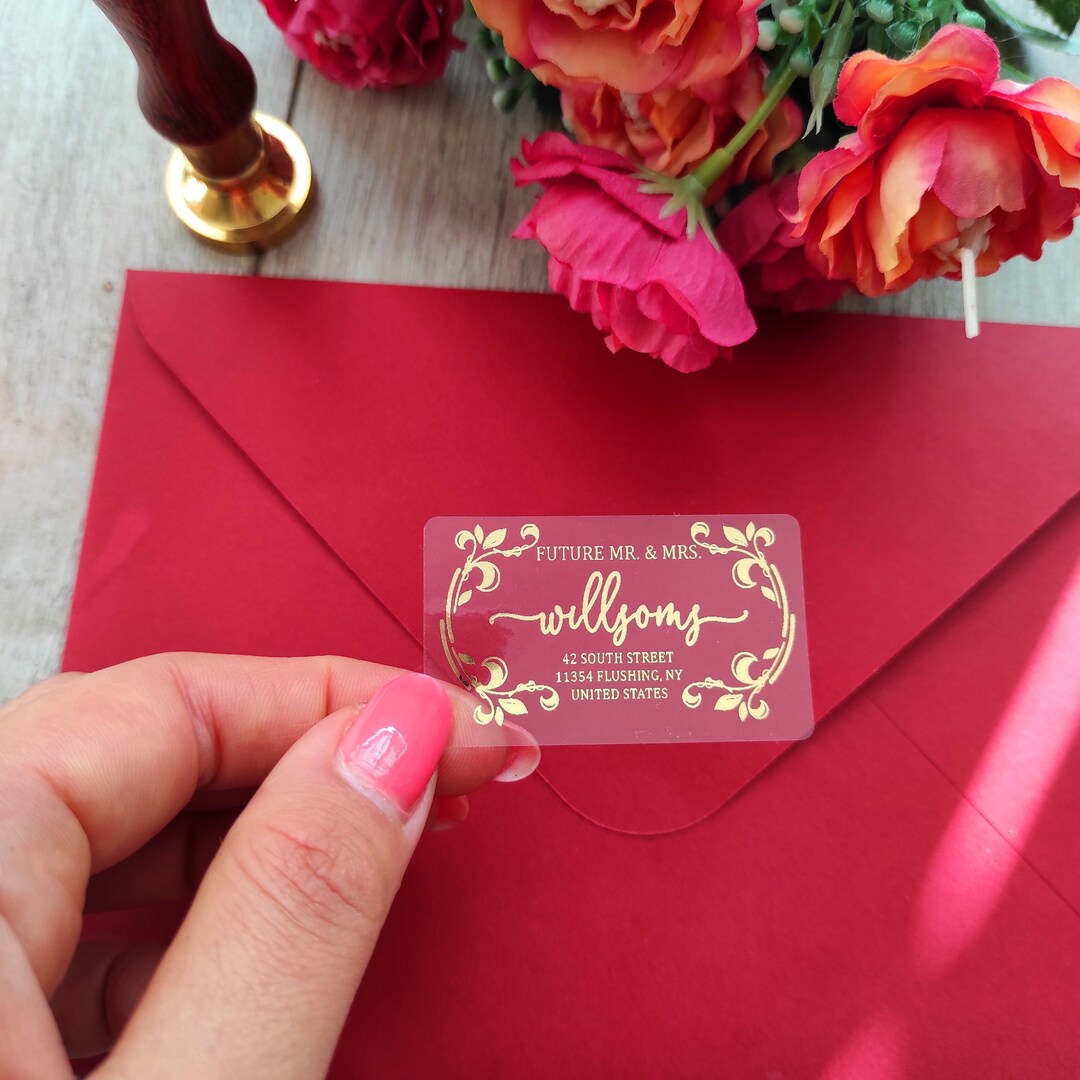 Custom Foil Address Labels: Clear Wedding Return Stickers - Etsy