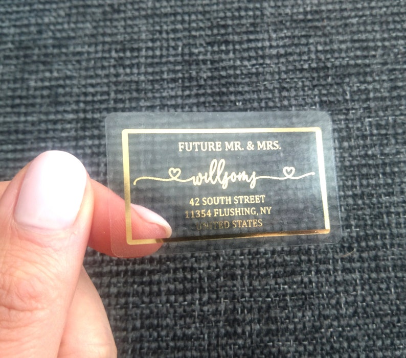 Gold/ Silver Transparent Address Return Labels/ Custom Return - Etsy