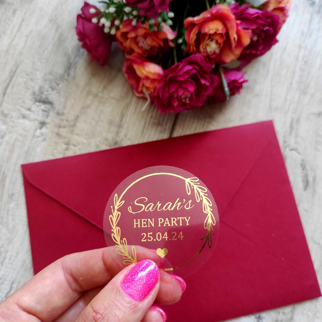 Hen Do Stickers/ Personalised Hen Party Stickers/gold Favor Stickers ...