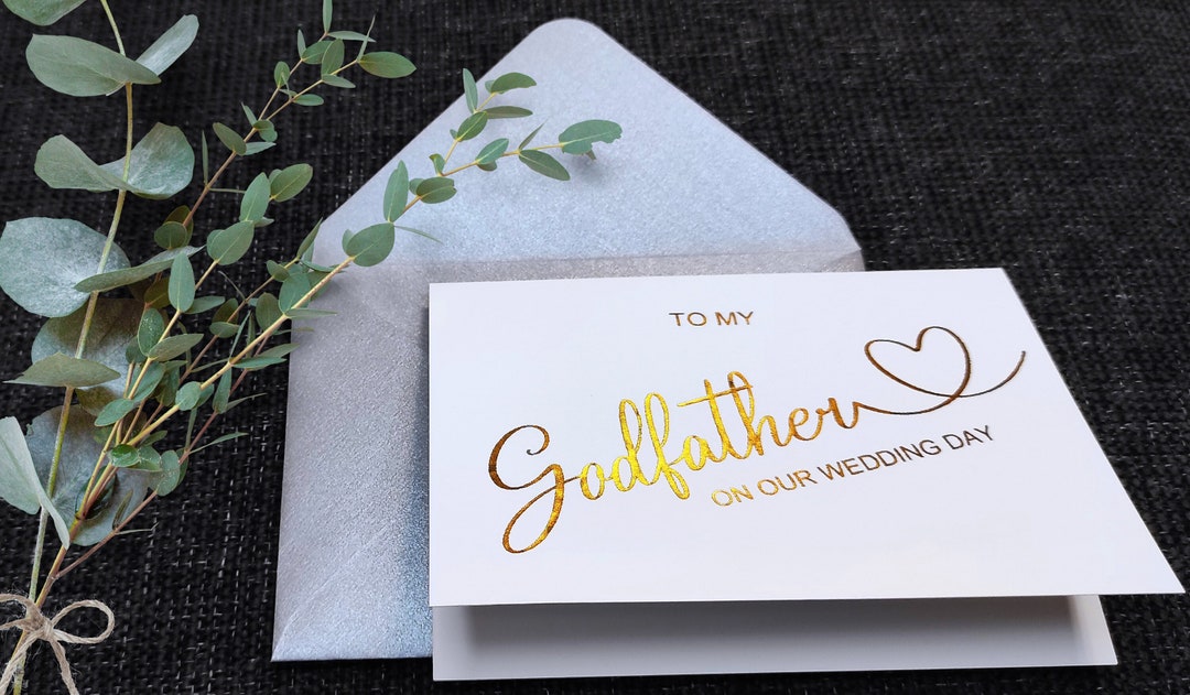 Gold Foil Baptism Card to My Godfather, Gold Foiled Card Godfather ...