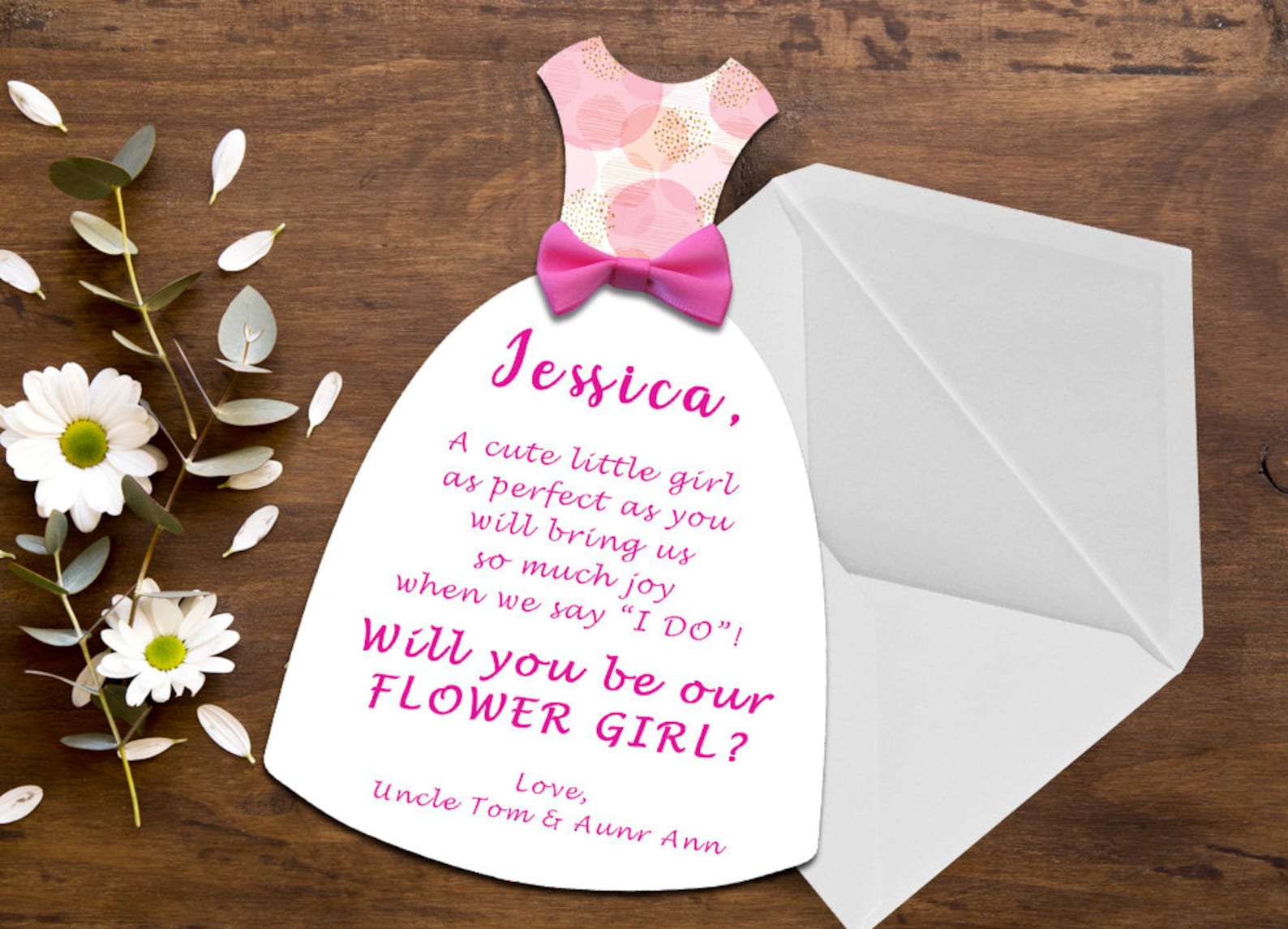 Flower Girl Dress Proposal Invitations Will You Be Our Flower | Etsy