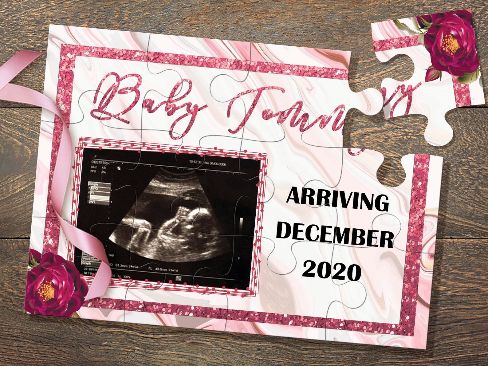 Personalized Pregnancy Announcement Puzzle: Ultrasound Picture Reveal ...