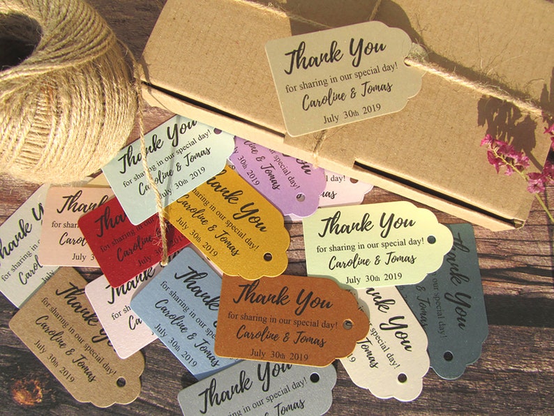 Personalized Thank You Tags Wedding Thank You Tags Thank | Etsy