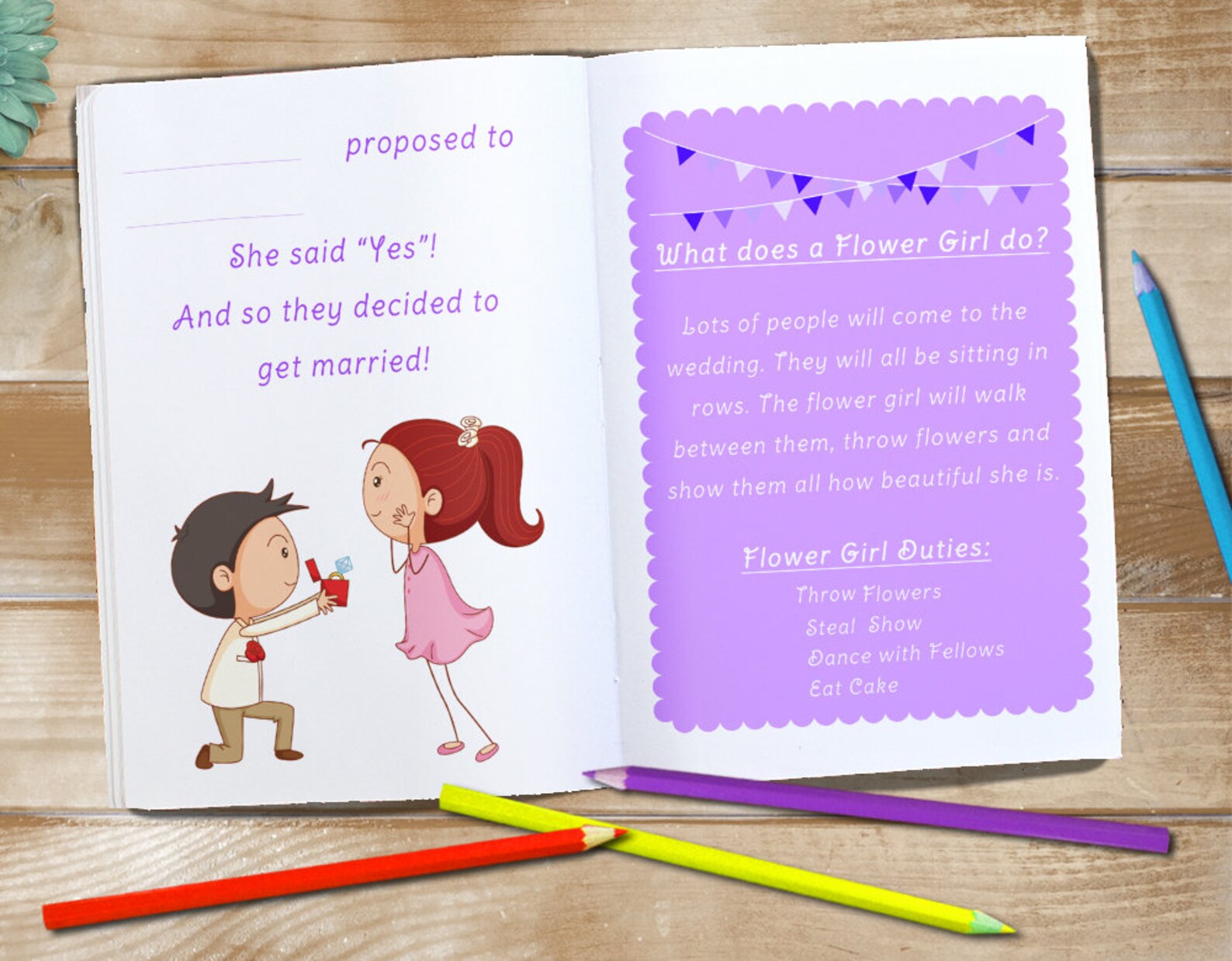 Flower Girl Wedding Activity Book, Flower Girl Wedding Coloring Book ...